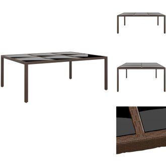 vidaXL Gartentisch mit Glasplatte Braun 200x150x75 cm Rattan - Gartentisch - Esstisch - Outdoor M&ouml;bel - Gartenm&ouml;bel - Rattan Tisch