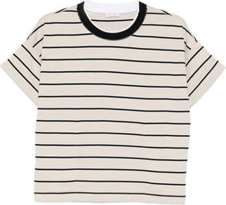Brunello Cucinelli Femme, Tops, Beige, Taille: 40 FR Maglietta girocollo a righe