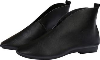 Generic Bottines Chelsea confortables &agrave; enfiler pour femme - Talon bas - Bout pointu - Style d&eacute;contract&eacute; - Classique - Pour le travail, les f&ecirc;tes, les loisirs