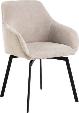 MID.YOU Mid.you Armlehnstuhl, Beige, Metall, Textil, eckig, Rundrohr, 58.5x83.5x55.5 cm, FSC MIX, automatische R&uuml;ckholfunktion, Esszimmer, St&uuml;hle, Esszimmerst