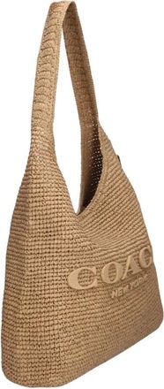 Coach Femme, Sacs, Beige, Taille: ONE Size Straw Brooklyn Shoulder Bag 39