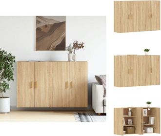 vidaXL Wandschr&auml;nke 2 Stk. Sonoma-Eiche Holzwerkstoff - H&auml;ngeschrank - Sideboard - Wohnzimmer Dekoration - Regal - M&ouml;bel
