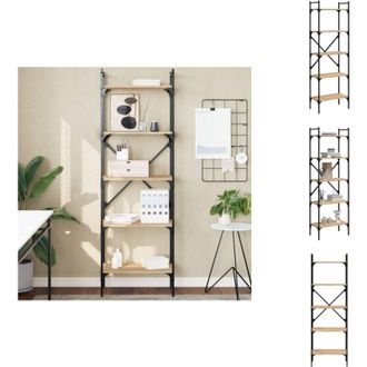 vidaXL Vidaxl - B&uuml;cherregal 5 F&auml;cher Sonoma-Eiche 56x31,5x174 cm Holzwerkstoff - B&uuml;cherregal - Regalsystem - Wohnzimmerm&ouml;bel - Eichefarben M&ouml;bel - Landhaus
