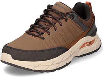 Skechers Homme Arch Fit Baxter Yoren Basket, Dark Brown Leather W/Synthetic, 41 EU