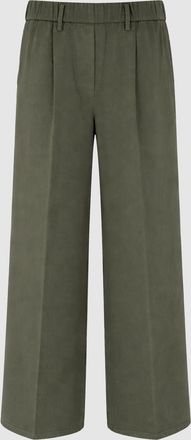 Forte_Forte Pantalon Fluid Cotton Twill Elasticated Khaki