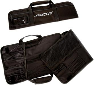 Arcos Messer Tasche Professionell - 4 Messer Kapazität, 100% Polyester, 460x275 mm - Sicherer Tragbarer Aufbewahrung - Schwarz