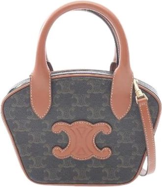 Celine Pre-owned Triomphe Coated Canvas 2way Handbag - Femme - Pre-owned - Brun - Taille: ONE Size