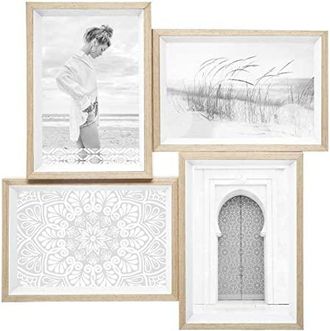 Atmosphera Atmosphera - P&ecirc;le - m&ecirc;le Moly - bois et verre - 4 photos - Blanc