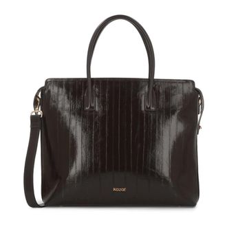 Kazar Leder-Aktentasche mit Pr&auml;gung - - Bags - Damen - Braun - ONE SIZE