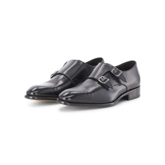 Doucal's Low-Top Sneaker - Monkstrap aus Glattleder - Gr. 42,5 (EU) - in Schwarz - f&uuml;r Damen