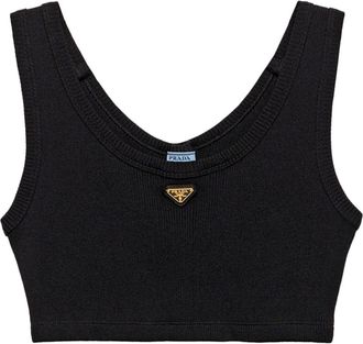 Prada Tanktop mit Triangel-Logo - Schwarz