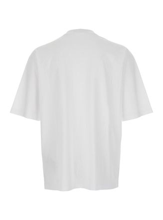 Dsquared2 Mens White Crewneck T-Shirt With Maxi Print Cotton T-Shirts And Polos