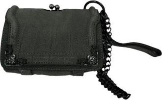 Alexander McQueen Pre-owned Sac bandouli&egrave;re &agrave; rabat et cha&icirc;ne - Femme - Pre-owned - Gris - Taille: ONE Size