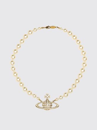 Vivienne Westwood Messing-Choker-Halskette mit Orb-Anh&auml;nger und Kunstperlen