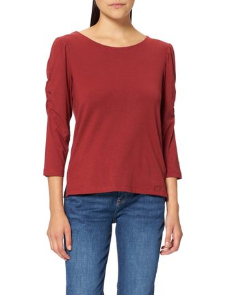 Tom Tailor Damen Basic T-Shirt 1027154, 27470 - Dark Maroon Red, S