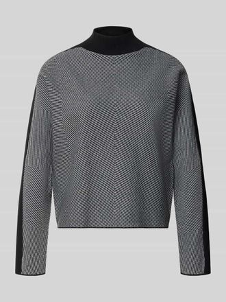 Comma Strickpullover aus Viskose-Mix mit Stehkragen