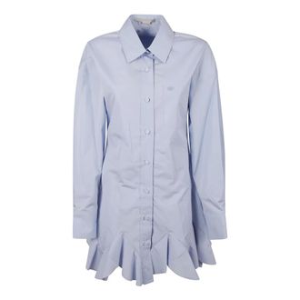 Stella McCartney Femme, Robes, Bleu, Taille: 34 FR Robe-chemise à volants
