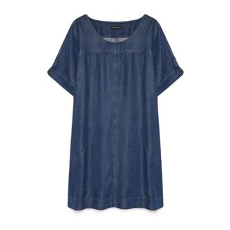 Fiorella Rubino Femme, Robes, Bleu, Taille: 50 FR Robe courte en denim Tencel