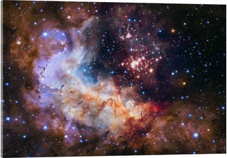 Posterlounge Westerlund-2-Haufen und Nebel, Hubble-Weltraumteleskop, 2022 Acrylglasbild von NASA 30 x 20 cm Wandbilder Wanddeko