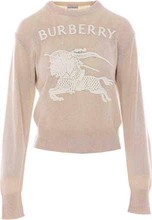 Burberry Pull Col Rond - Beige
