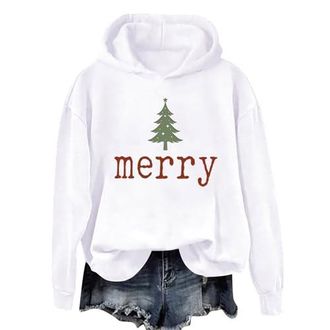 Generic Sweat à capuche de Noël 2025 pour femme - Joli et drôle - Motif dinde - Pull décontracté à manches longues - Haut dautomne fantaisie pour fête dentraî