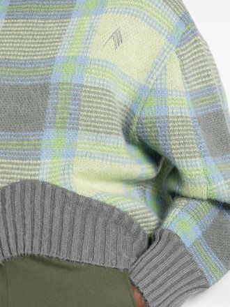 The Attico Checked Wool Sweater - Green