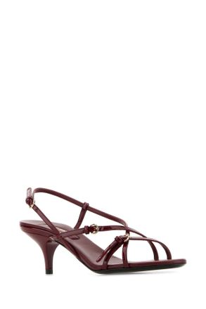 Miu Miu Womens Tyrian Purple Leather Sandals Porpora Vitello Sandali