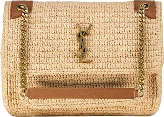 Saint Laurent Damen Umhängetasche NIKI M RAFFIA