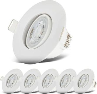 B.K.Licht 6er Set LED Einbaustrahler 230V, Schwenkbar, warmwei&szlig;es Licht, LED Strahler f&uuml;r das Badezimmer, IP65, Deckenstrahler, Einbauleuchten, Spots, Badezimme