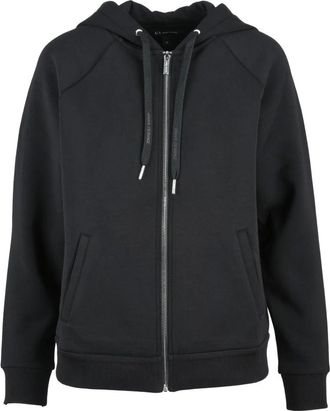 A|X Armani Exchange Femme, Sweatshirts et sweats &agrave; capuche, Noir, Taille: 36 FR Felpa zip