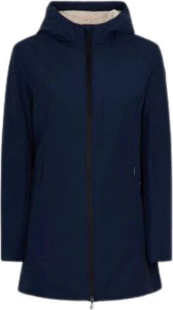 Suns Femme, Manteaux, Bleu, Taille: 42 FR Aurelia Longue Parka en Velours