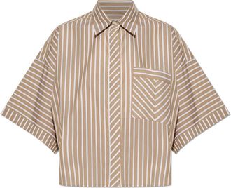 Rag & Bone Femme, Blouses et Chemises, Beige, Taille: 36 FR Marin Short-Sleeve Striped Shirt