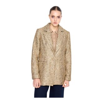 Silvian Heach Femme, Vestes, Jaune, Taille: 40 FR Veste Structurée en Tissu Revers Classique