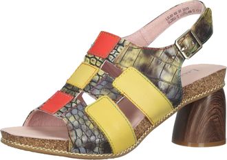Laura Vita Damen LILIO 02 Sandal, Yellow, 36 EU
