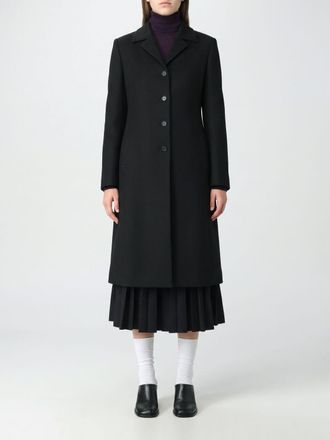 Jil Sander Manteau long &agrave; boutonnage simple en laine vierge avec col &agrave; revers