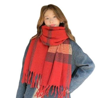 Generic QXDZSW &Eacute;charpe imitation cachemire pour femme - Sensation dhiver - Ch&acirc;le chaud - Mignon et polyvalent - &Eacute;charpe &agrave; carreaux pour femme, &Eacute;charpe 10, 200