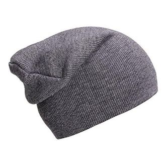 DonDon Bonnet Homme Bonnet Femme Bonnet hiver Slouch Beanie gris platine