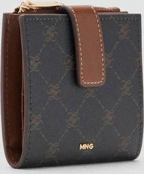 Mango Petit portefeuille logo jacquard marron - Femme - Taille unique - MANGO