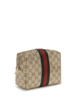 Gucci GG Canvas with Web Stripe Shoulder Bag - Beige