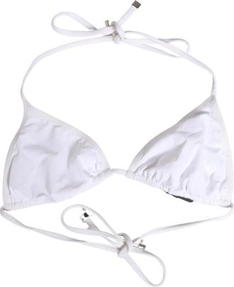 Dolce & Gabbana Femme, Maillots de bain, Blanc, Taille: 38 FR Bikini Top