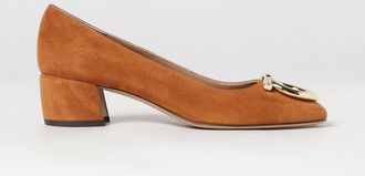 Ferragamo Escarpins Maxi Gancini en cuir su&eacute;d&eacute; avec un petit talon bloc