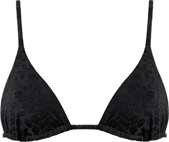 Anekdot Damen vegan Bikinioberteil Olbia Triangle Black Floral Jacquard