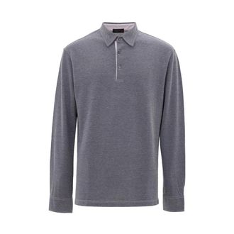 Corneliani Langarm-Poloshirt - - Tops - Herren - Blau - L