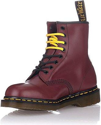 Dr. Martens 8 oeillets, Rangers Femme, Rouge Cerise Lisse, 39 EU