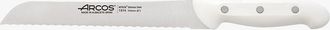 Arcos Brotmesser Edelstahl NITRUM, Gezahnt, 210 mm Klinge, Wei&szlig;er Polypropylen-Griff, Langlebig und Pr&auml;zise, Artika Serie