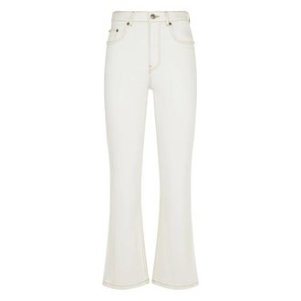 Tory Burch Femme, Jeans, Blanc, Taille: W27 Jean Évasé Court