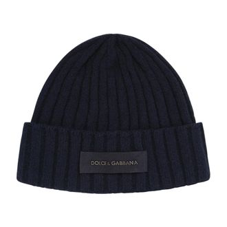 Dolce & Gabbana Rippstrick-M&uuml;tze aus Wolle - - Accessories - Herren - Blau - ONE SIZE