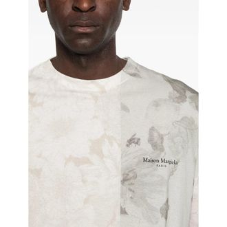Maison Margiela Floral Patchwork Cotton T-Shirt - Beige