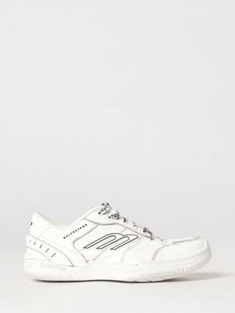 Balenciaga Baskets basses Hamptons en cuir &agrave; effet us&eacute; avec logo