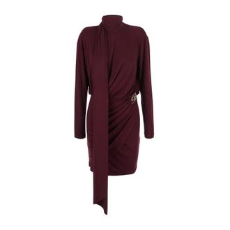Blumarine Kurzes Jerseykleid mit Drapierung und Stola - - Dresses - Damen - Rot - 2XS